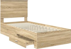 Rám postele se zásuvkou Sonoma dub 90 x 200 cm Kompozitní dřevo 3411352