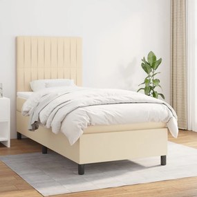 Box spring postel s matrací krémová 90x190 cm textil 3141902