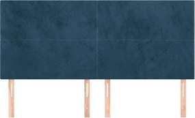 Čelo postele tmavě modré 160x5x118/128 cm sametové 3116110