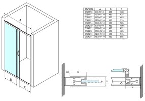 Gelco, SIGMA SIMPLY sprchové dveře posuvné 1000mm, čiré sklo, GS1110