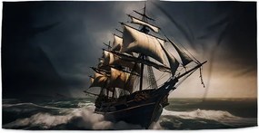Sablio Ručník Plachetnice v rozbouřených vodách - 50x100 cm