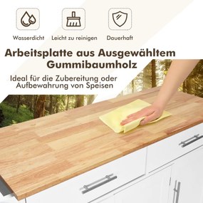 Costway Kuchyňský ostrůvkový servírovací vozík kuchyňský vozík s kolečky