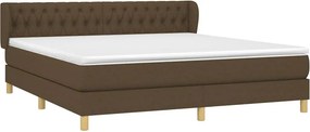 Box spring postel s matrací tmavě hnědá 180x200 cm textil 3127064