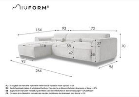 Béžová rohová pohovka (levý roh) Flex Felix – Miuform