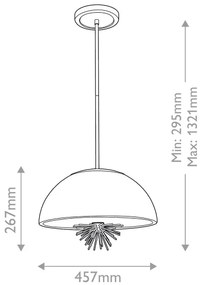 Quoizel STARING-3P-DG-OPAL-Lustr na tyči STARING 3xE14/40W/230V pr.45,7cm zlatá