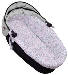 Bavlněná vložka do kočárků/koše s pěnovou matrací, Baby Nellys, Kalina, bílá