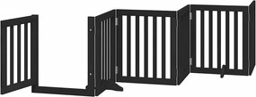 Zábrana pro psy s dvířky skládací 15 panelů černá 750 cm topol 3155655