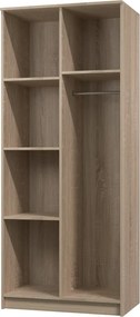 IDZ Šatní skříň OMEGA III 2D 06, 80 cm Dub Sonoma/Bílá