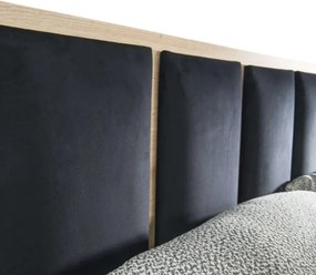 Postel s úložným prostorem, dub artisan/černá, 140x200, KOLI C-16