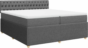 Box spring postel s matrací tmavě šedá 200x200 cm textil 3287571