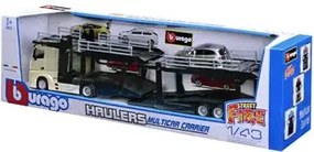Bburago STREET FIRE Kamion s návěsem Multicar Carrier M-B Actros + VW