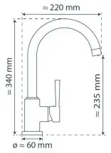 Schütte 79119 - Dřezová baterie CORNWALL lesklý chrom
