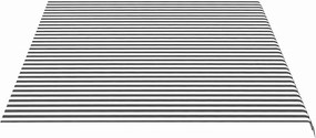 Náhradní plachta na markýzu antracitová a bílá 500 x 350 cm polyesterová 311992