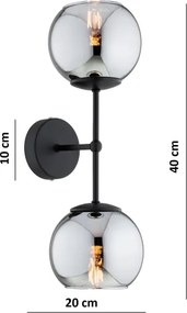BRILAGI - Nástěnná lampa DIOR 2xE27/60W/230V černá/kouřová šedá