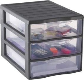 SUNDIS Úložný box se 3 zásuvkami, antracit, OFFICEMIX A4