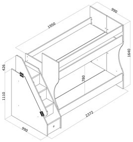 Patrová postel 90x190 Andy - béžová