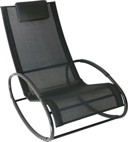 Houpací křeslo Outsunny s nulovou gravitací, ergonomické houpací křeslo s polstrováním a prodyšnou tkaninou pro použití uvnitř a venku, šedé, 105x62x8