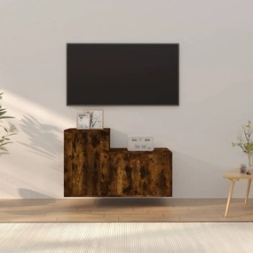 vidaXL 2dílný set TV skříněk kouřový dub kompozitní dřevo