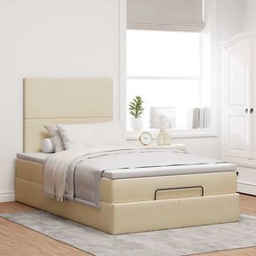 Osmanský rám postele s matrací krémová 120x190cm textil 3313911