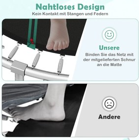 Costway Trampolína Ø244 cm se žebříkem a ochrannou sítí kulatá zahradní