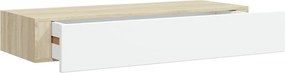 Nástěnné zásuvkové police 2 ks dubové a bílé 60 x 23,5 x 10 cm MDF 330264
