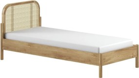Jednolůžková postel z dubového dřeva s roštem 90x200 cm v přírodní barvě Olive Rotan – Vipack