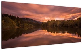 Obraz s jezerem na stěnu (100x40cm)