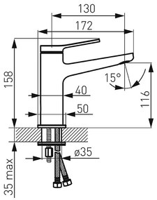 Ferro Stratos, umyvadlová baterie, chromová, BSC2