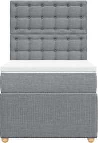 Box spring postel s matrací světle šedá 90x190 cm textil 3291925