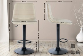 Barová židle Lex umělá kůže černá konstrukce – krémová