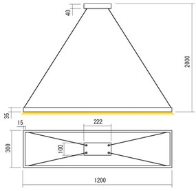 Redo 01-2924 závěsné LED svítidlo stmívatelné Febe pískově bílé, 50W, 4000K, 120cm