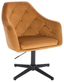 LuxuryForm DESIGN Otočné křeslo ANDORA VELUR na černém kříži - medové
