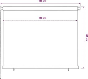 Venkovní roleta 185 (Š) x 140 (V) cm černá 312945