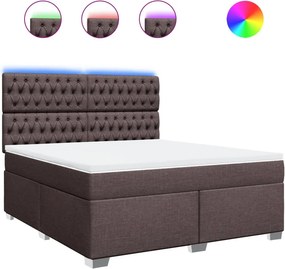 Box spring postel s matrací tmavě hnědá 180x200 cm textil 3292877