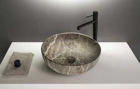 Sapho Sapho, RONDANE keramické umyvadlo na desku průměr 41cm, breccia marmor, AR435BM