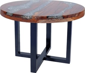 Konferenční stolek, teak a pryskyřice 60 cm 243466