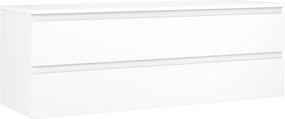 Mexen Orio, koupelnová skříňka pod umyvadlo 140 cm s horní částí, 2 zásuvky, bílá matná, 91A10-14047-2-BFFC01