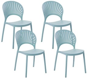 Sada 4 jídelních židlí modré OSTIA Beliani