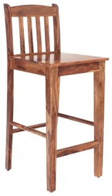 Indický nábytek - Barová židle s žebrováním z indického masivu palisandr Světle medová