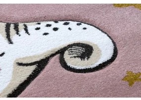 Kulatý koberec PETIT SLONÍK, HVĚZDY, růžový velikost kruh 160 cm | krásné koberce cz