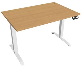 Elektr. nastavitelný stůl 120x80 s pamětí - HOBIS MOTION  MS 2M 1200 Dekor stolové desky: buk, Barva kovové podnože: bílá
