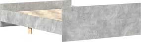 Rám postele s hlavovým a nožním čelem betonově šedý 140x200 cm 3203750