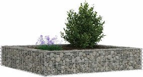 Gabionový vyvýšený záhon pozinkovaná ocel 100 x 100 x 20 cm 151311