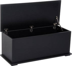HOMCOM Dřevěný úložný box s víkem, nosnost max. 120 kg pro ložnici a obývací pokoj 100x40x40 cm Černý