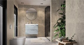 Šedá lesklá závěsná skříňka pod umyvadlo 81x65 cm Celano – Germania