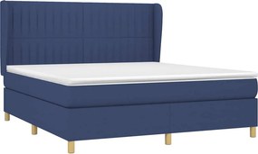 Box spring postel s matrací modrá 160x200 cm textil 3128699