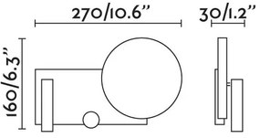 FARO 20065 - LED Stmívatelná nástěnná lampička KLEE LED/10W/230V + LED/3W pravá