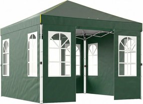 Outsunny skládací altán 3x3 m Pop-up s UPF50+ 4 odnímatelné boční díly nastavitelné výšky a cestovní taška zelená