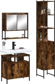 vidaXL 3dílný set koupelnového nábytku kompozitní dřevo [3214675] Barva: dub sonoma