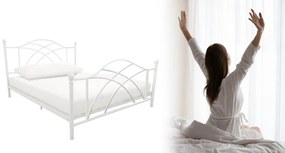 Lotti kovový postelový rám s roštem jako dárek, ve více rozměrech a barvách - bílý 90x200 cm